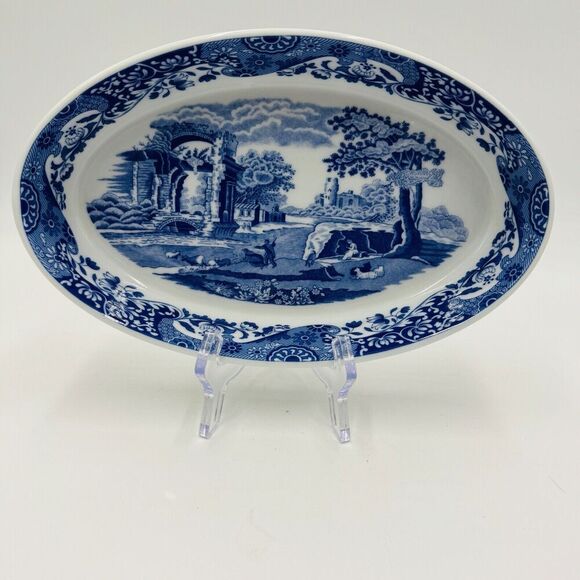 Spode | Kitchen | Spode England Blue Italian Oven To Table 1 Oval Baker ...